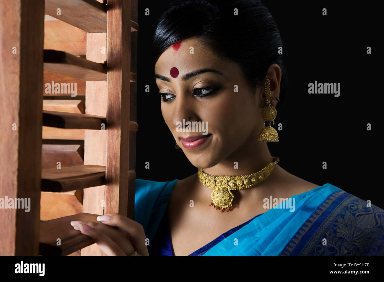 Bengali woman looking saree hi-res stock photography and images - Alamy