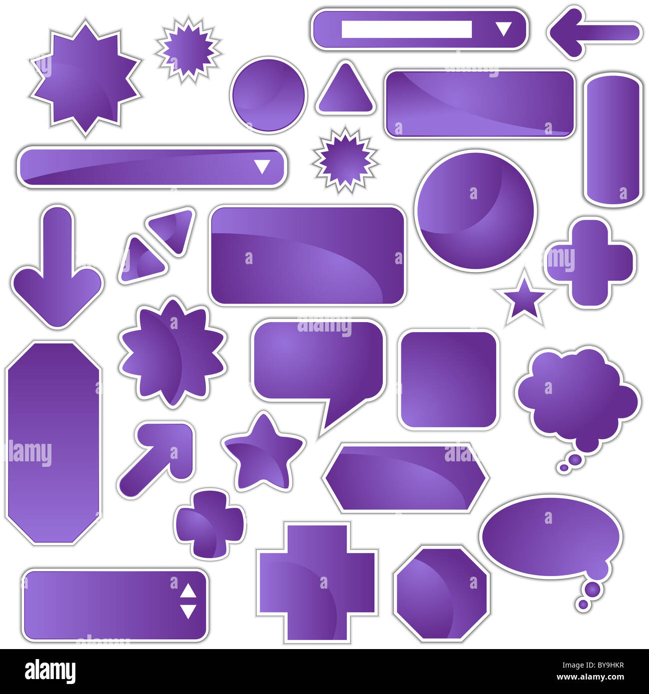 Set of blank web labels and icons Stock Photo - Alamy
