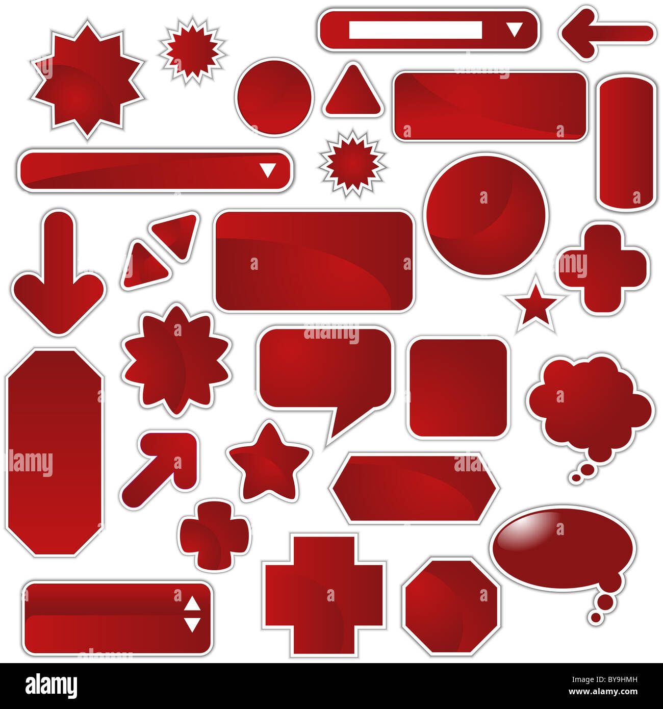 Set of blank web labels and icons Stock Photo - Alamy