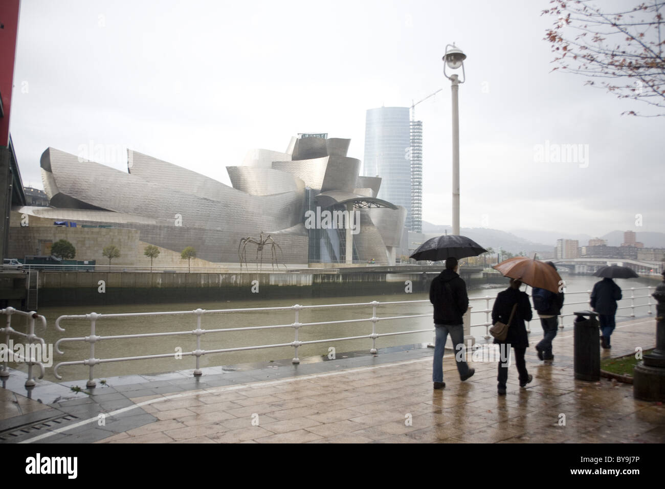 Spain Basque Country Bilbao Guggenheim Museum in the rain Stock Photo ...
