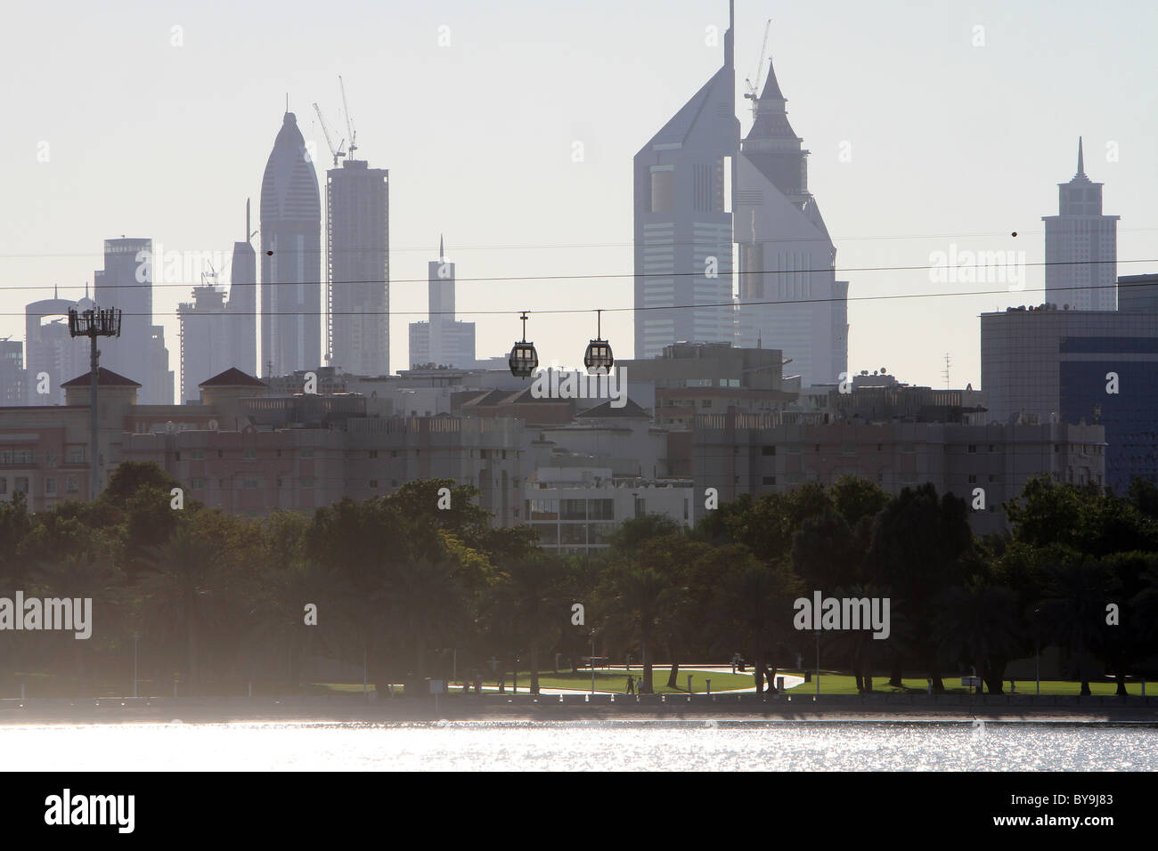 Cable cars ride around Dubai Stock Photo - Alamy