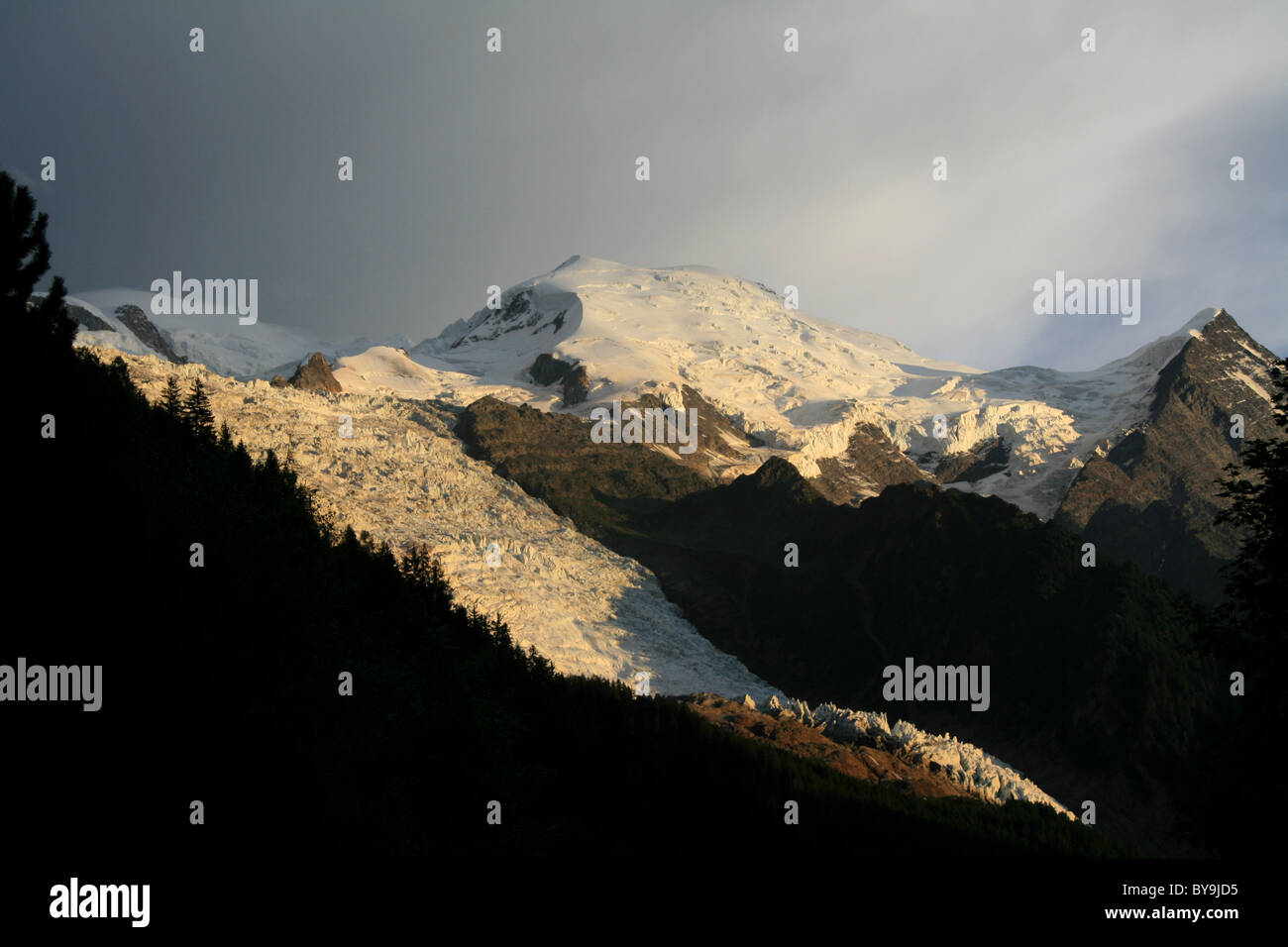 Mont Blanc and the Dome du Gouter from Chamonix Stock Photo - Alamy