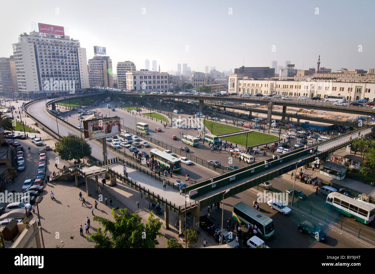 The traffic around Cairo's train station "Ramses Station" is very bad ...