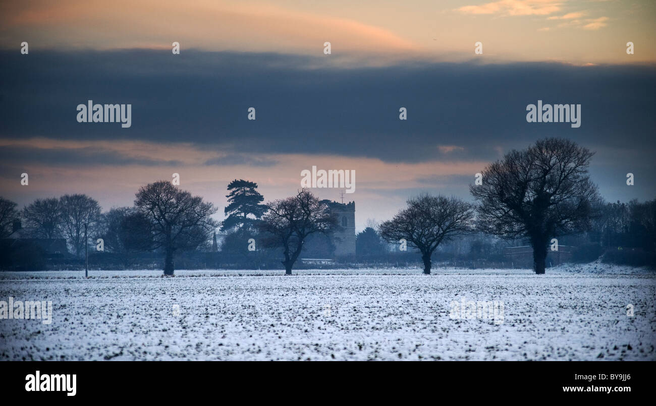 ellingham church in winter ellingham norfolk uk Stock Photo - Alamy