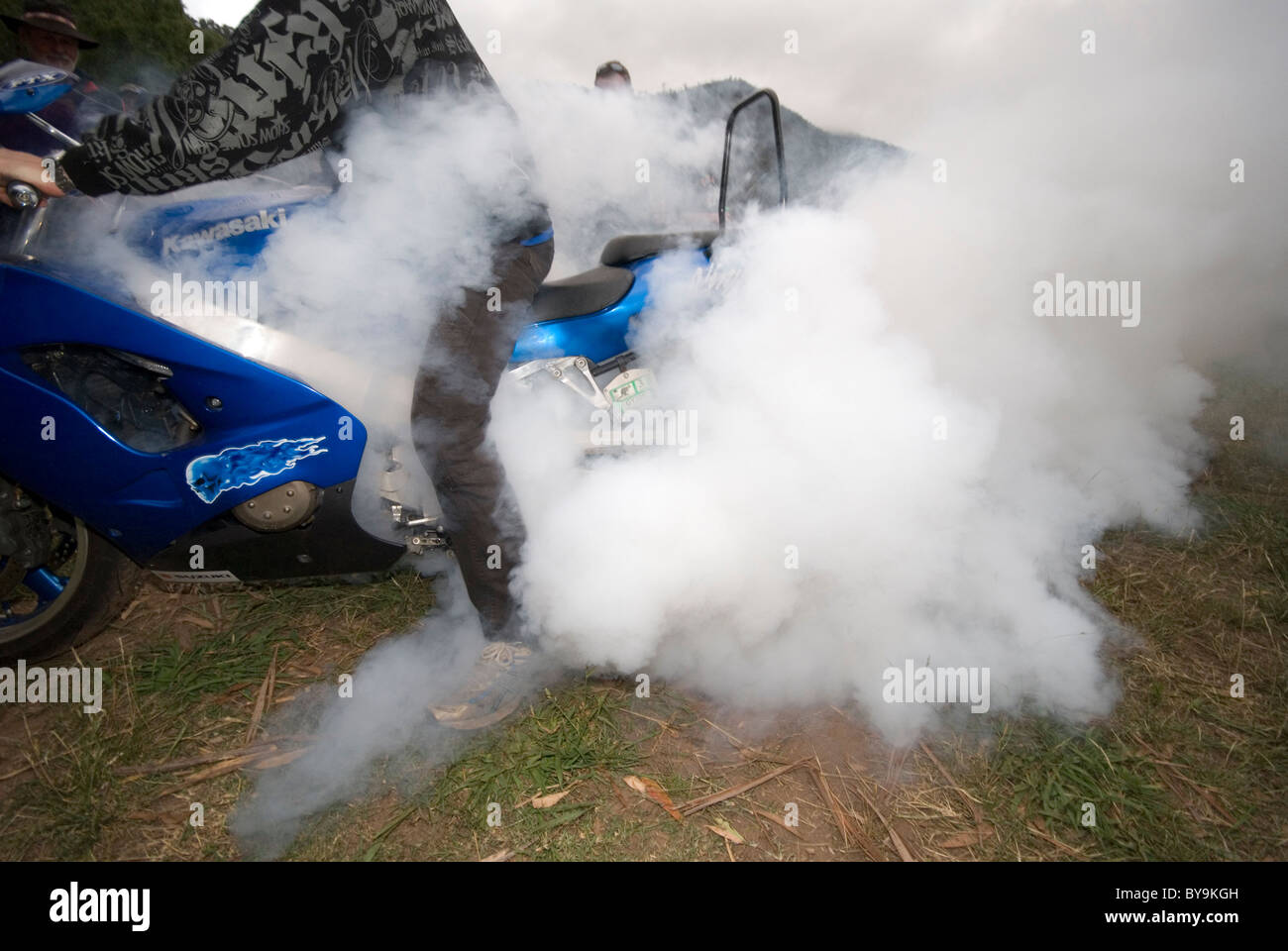 Motorcycle burnout hi-res stock photography and images - Alamy