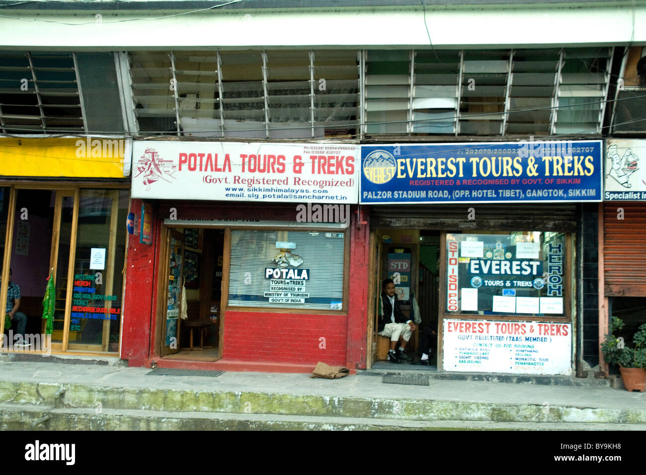 Signs in Gangtok, Sikkim's capital, promote tourist trips to the grand ...