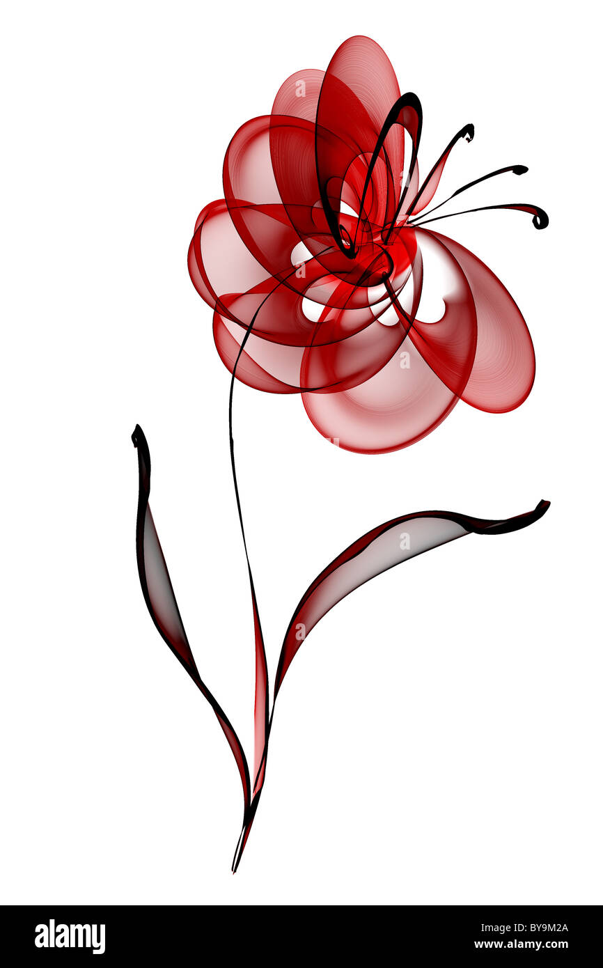 Red Flower Drawing High Resolution Stock Photography and Images - Alamy