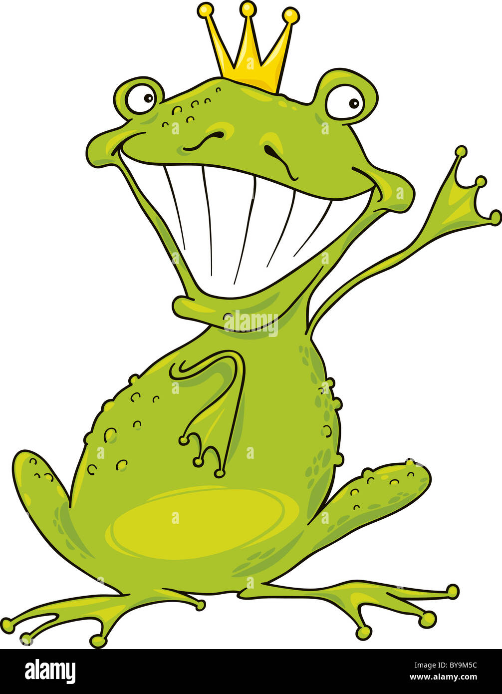 cartoon illustration of funny prince frog Stock Photo - Alamy
