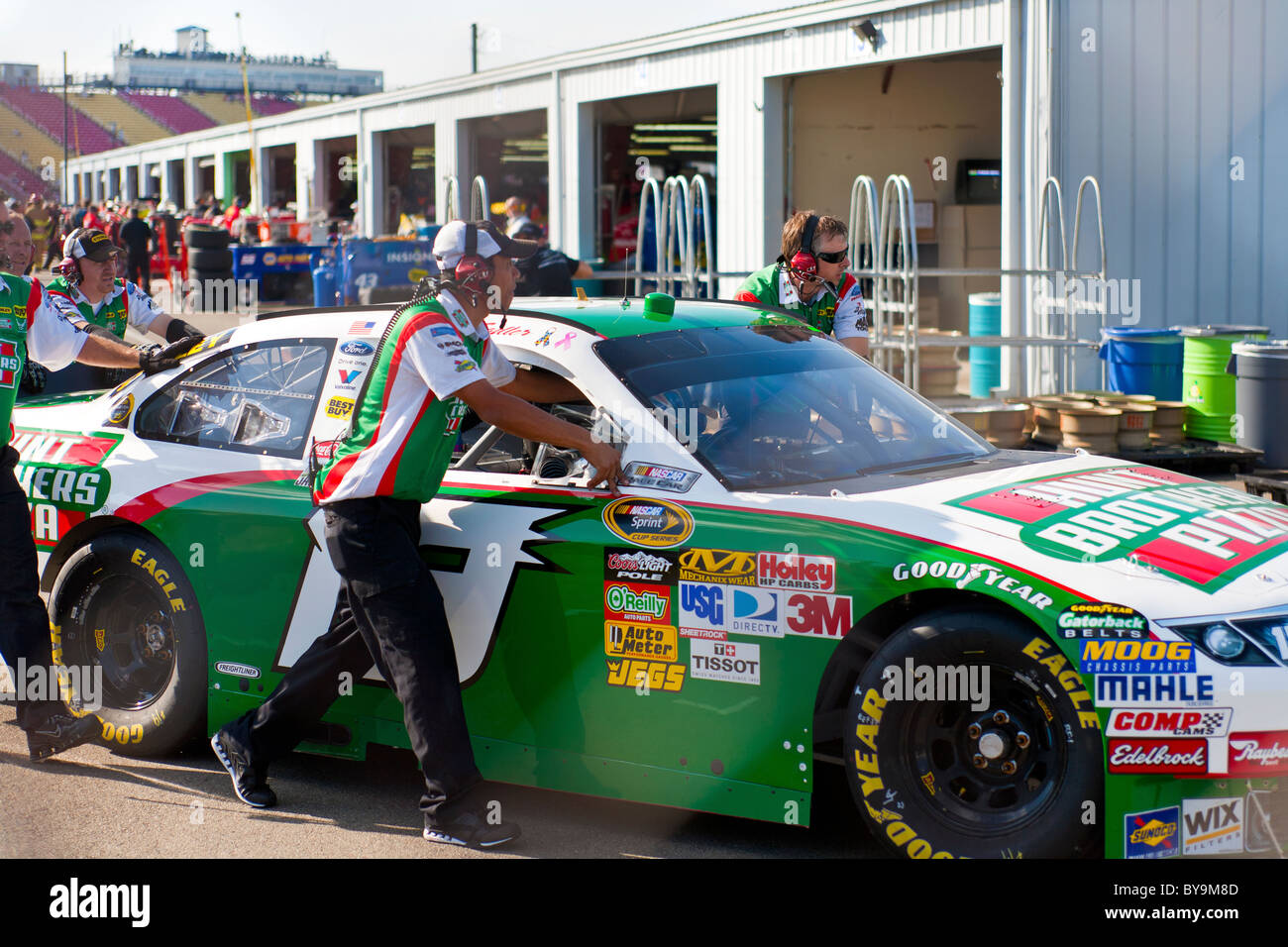 NASCAR cars in the pit Stock Photo - Alamy