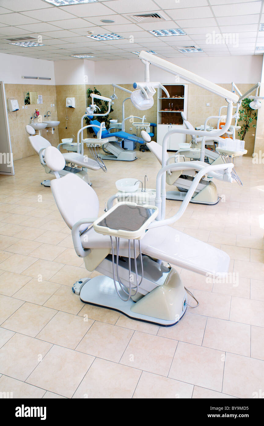 Interior of a dental medicine clinic , dental chair and equipment ...