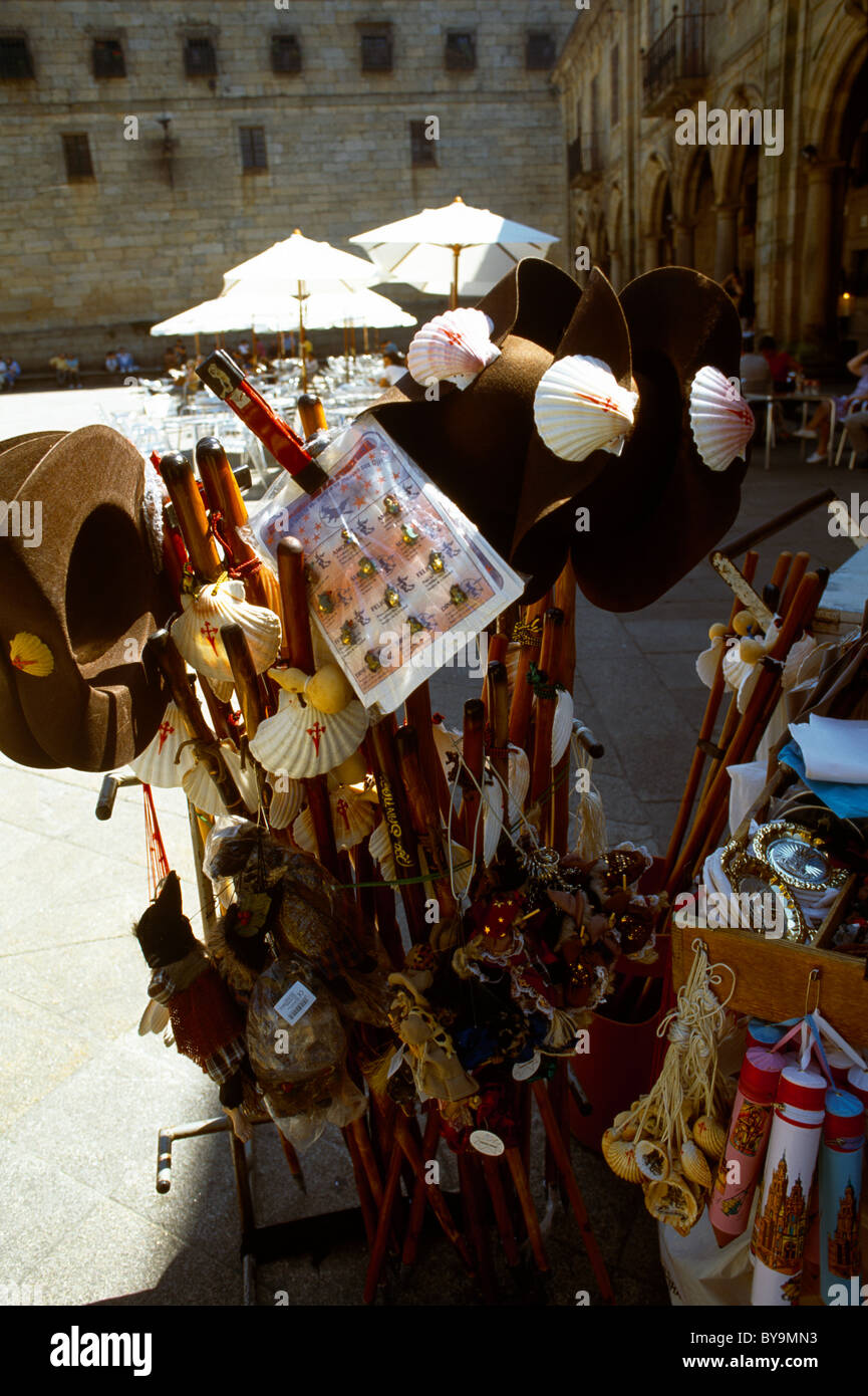 Galicia Spain Santiago De Compostela Stall Selling Scallop Shells On ...