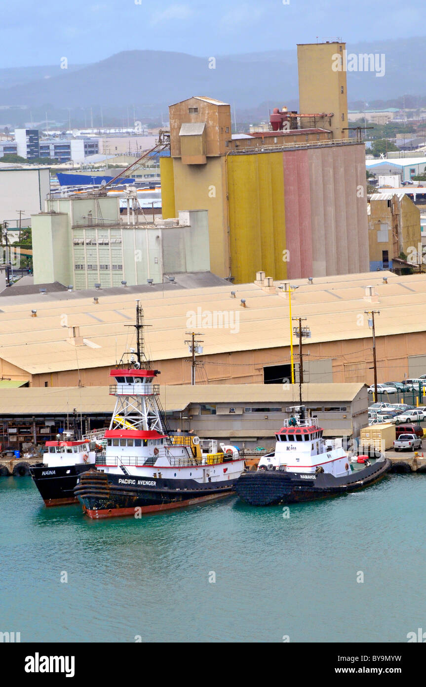 Tugboats Honolulu Hawaii Harbor Area Oahu Pacific Ocean Stock Photo - Alamy