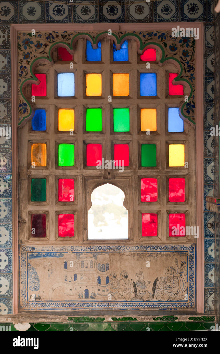 Udaipur Palace Window Stock Photo - Alamy