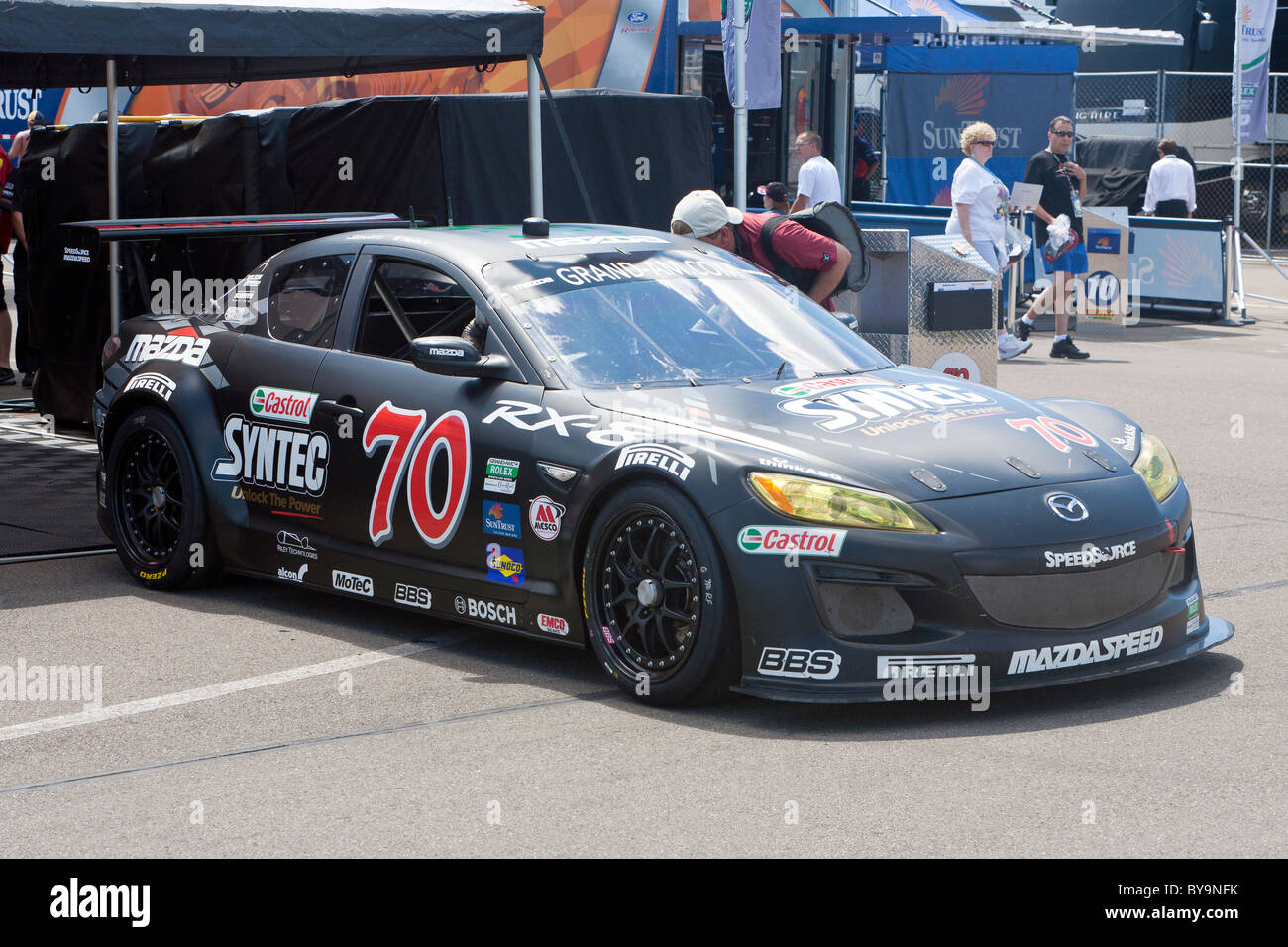 NASCAR cars in the pit Stock Photo - Alamy