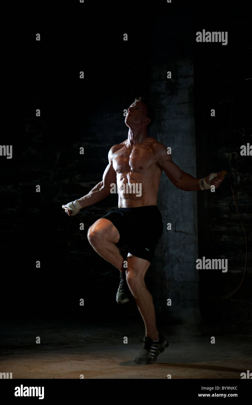 Portrait of an extremely fit man during training Stock Photo - Alamy