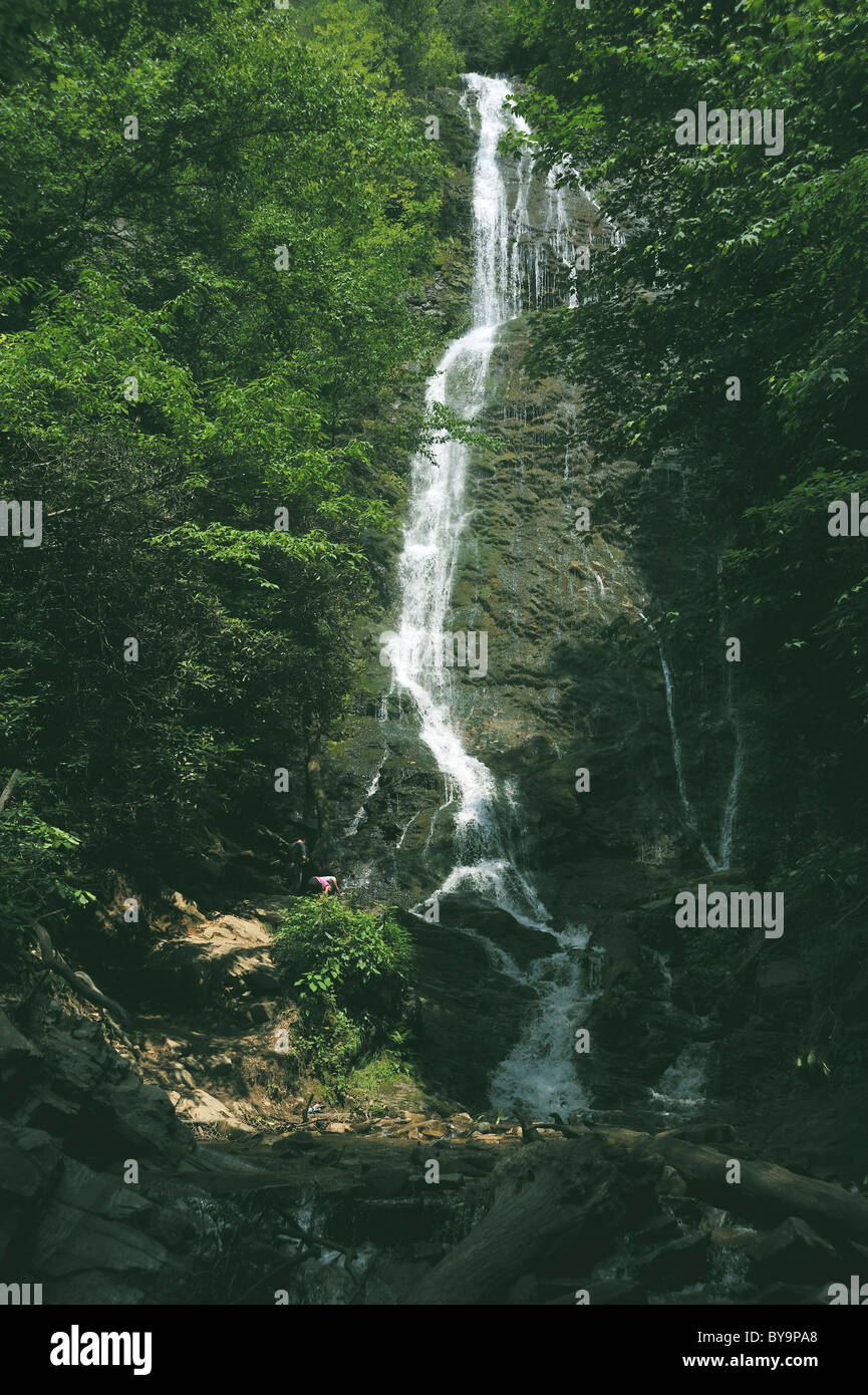 Mingo Falls in the Qualla Cherokee Indian Reservation in Cherokee ...