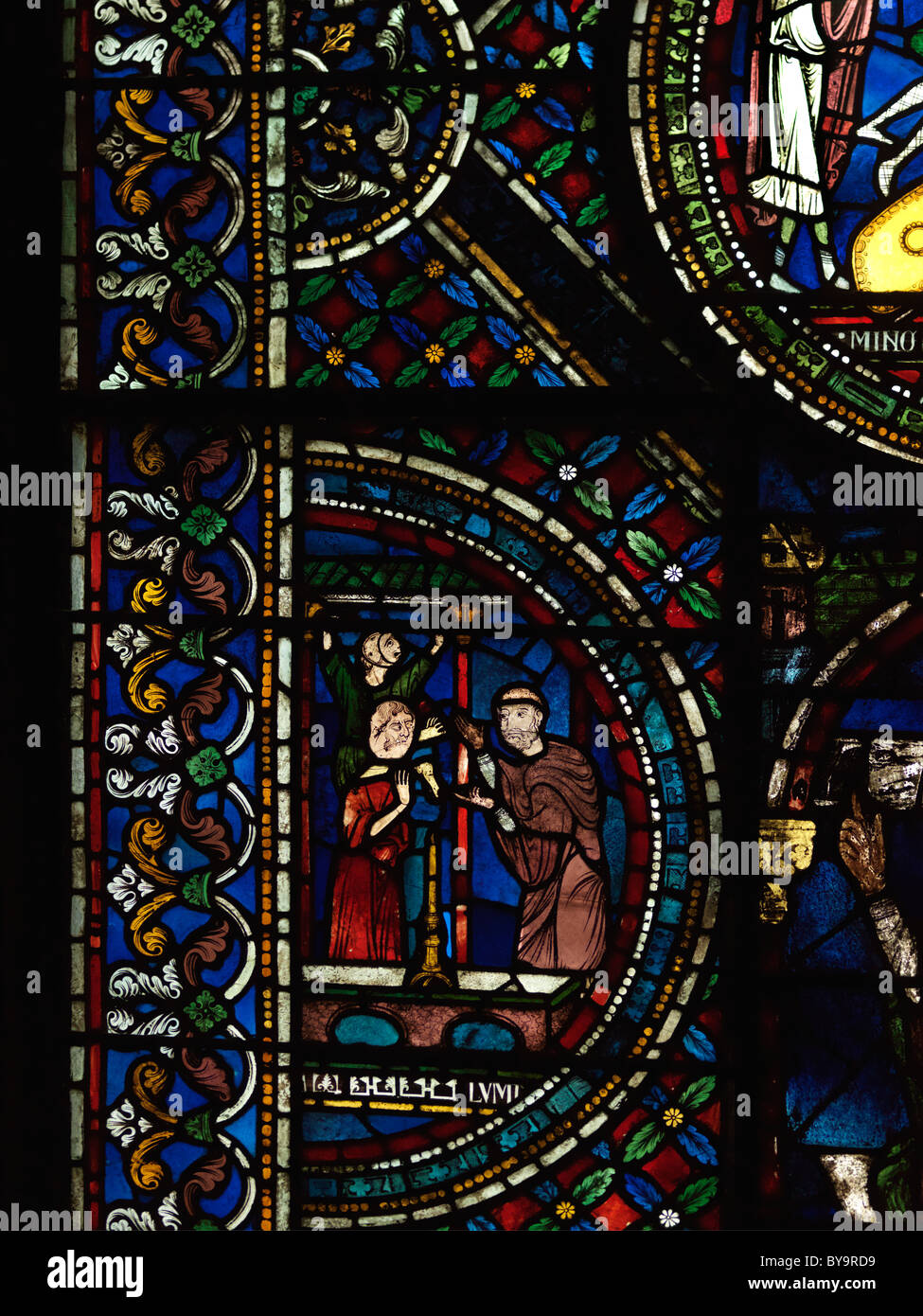 Stained Glass Window Depicting Scenes High Resolution Stock Photography ...