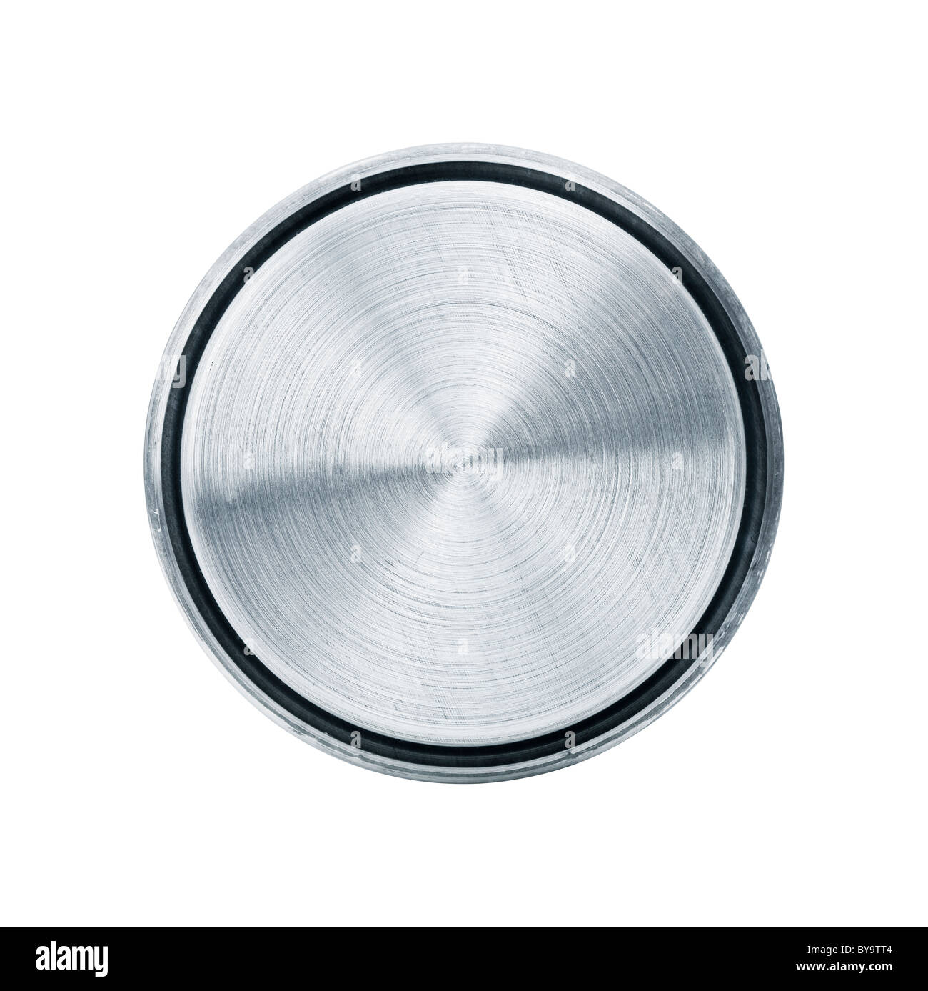 Perfectly round metal object isolated on white background Stock Photo ...