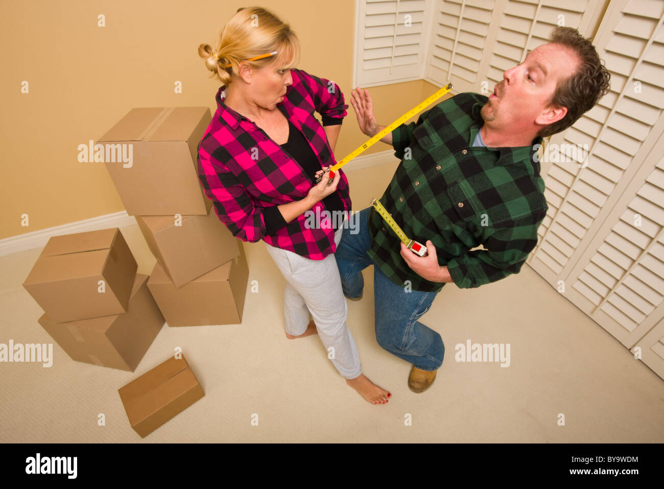 Measure tape fun couple hi-res stock photography and images - Alamy