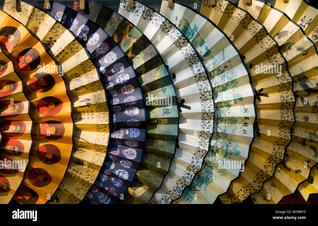 Colorful traditional Chinese fans Stock Photo - Alamy