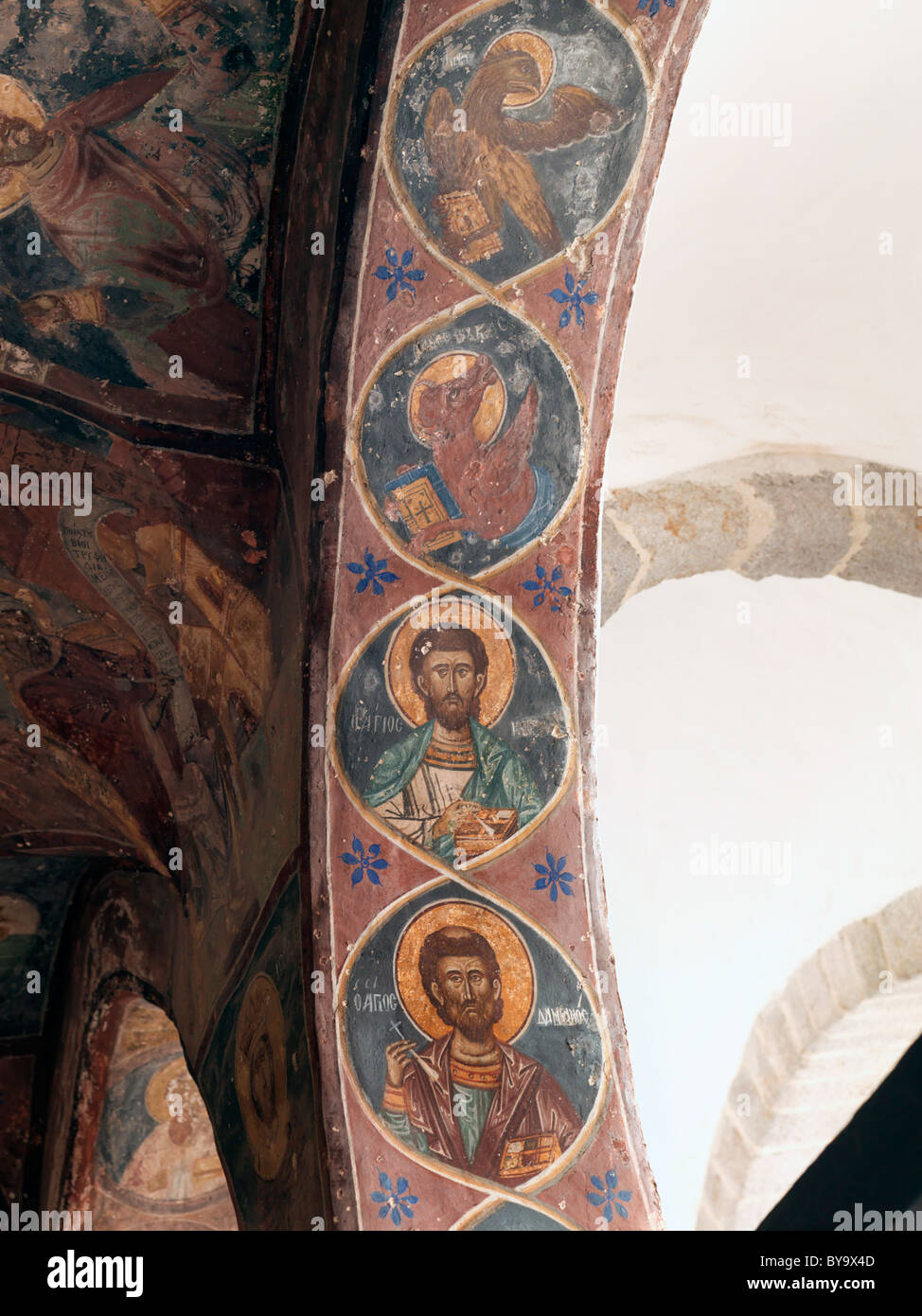 Chora Patmos Greece St John The Theologian Monastery Byzantine Frescoes ...