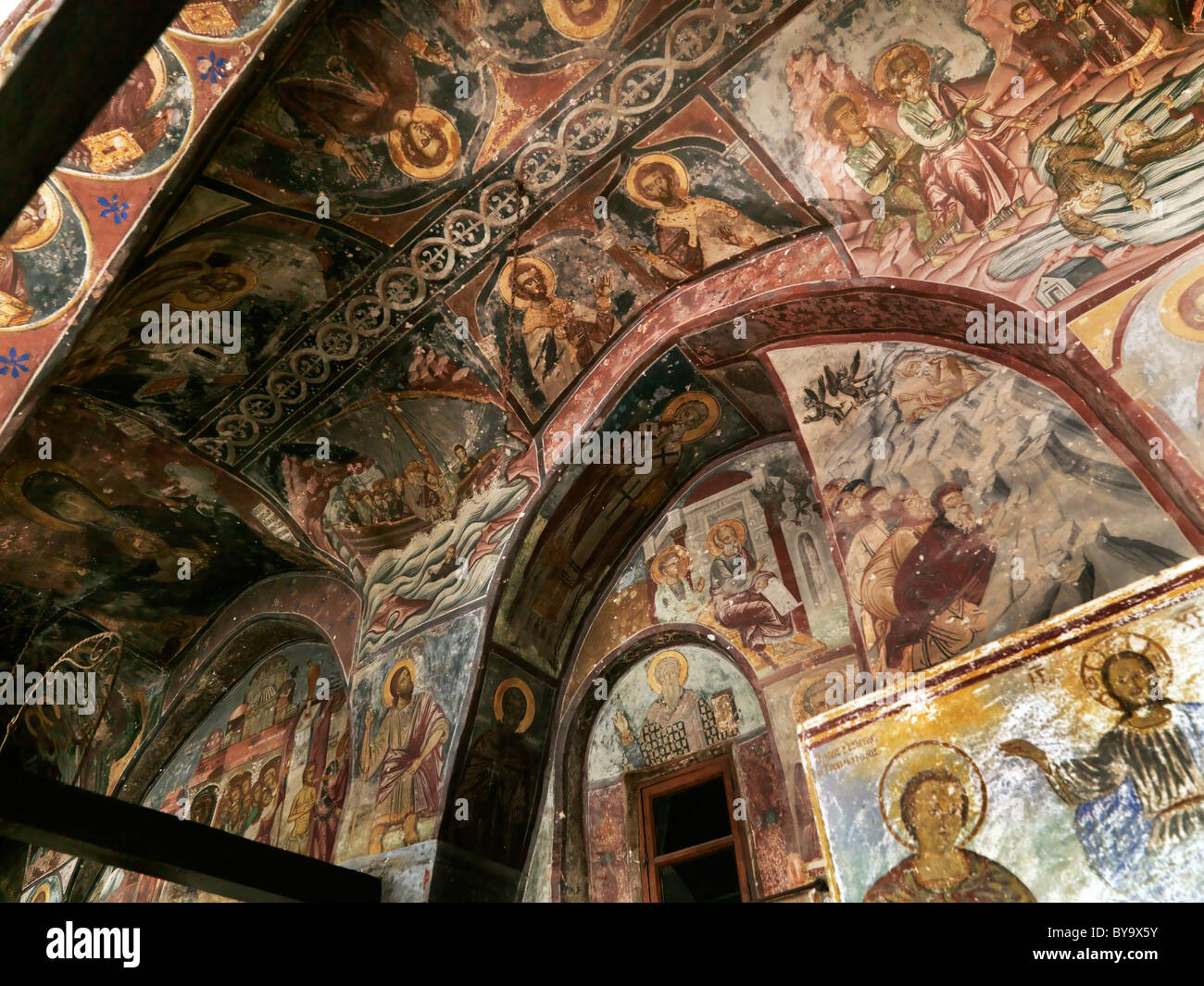 Chora Patmos Greece St John The Theologian Monastery Byzantine Frescoes ...
