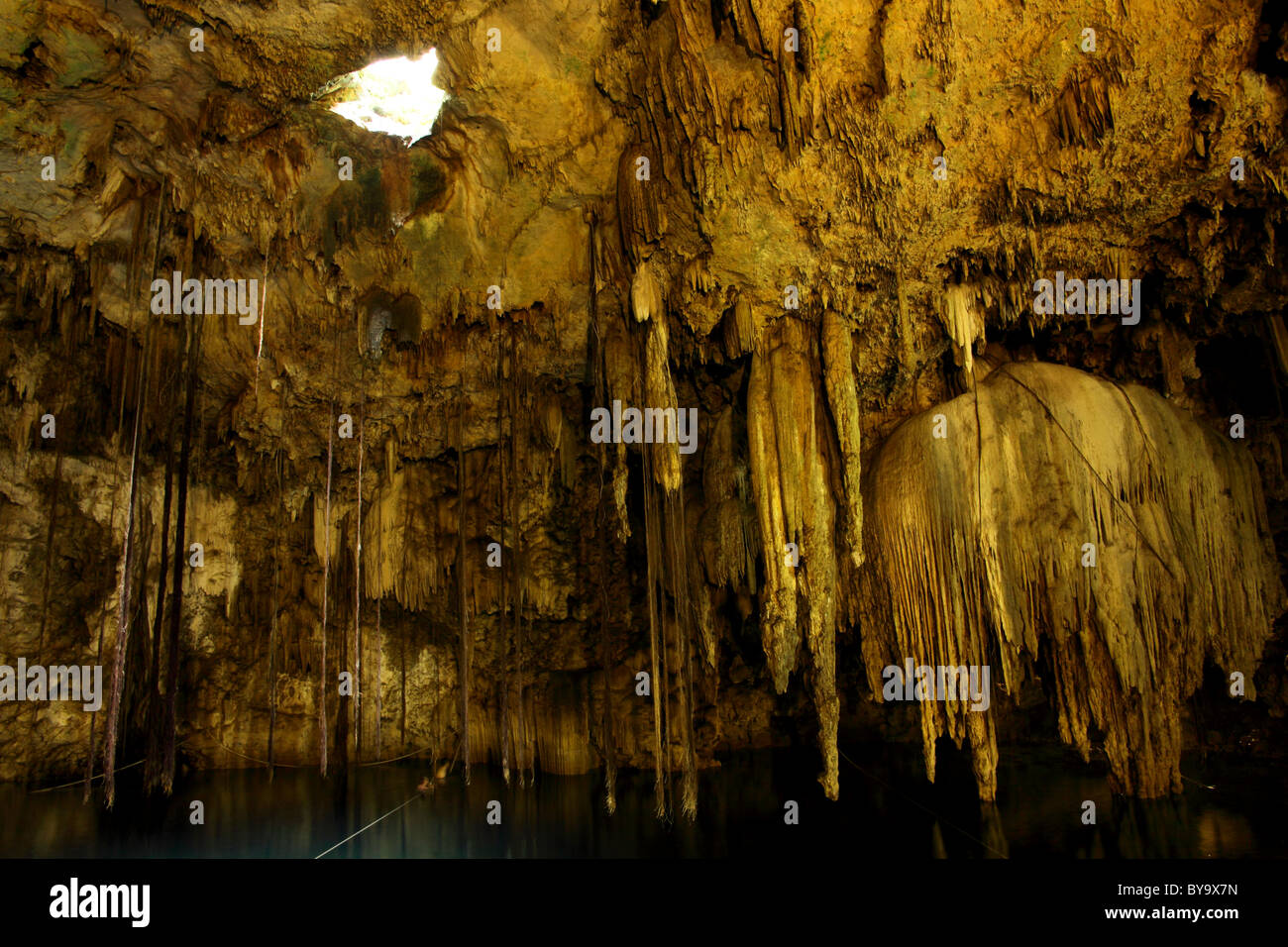 CENOTES, AN UNDERWATER SINKHOLE, MAYAN RUINS IN YUCATAN, MEXICO Stock ...