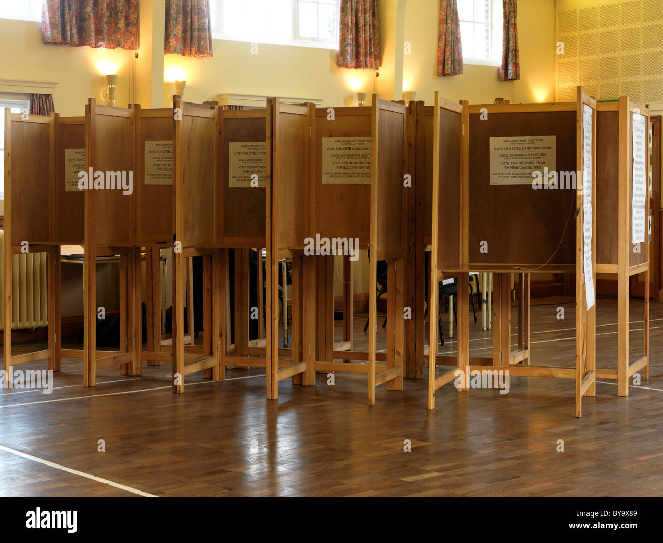 Voting Booths General Election May 2010 in Church Hall England Stock ...