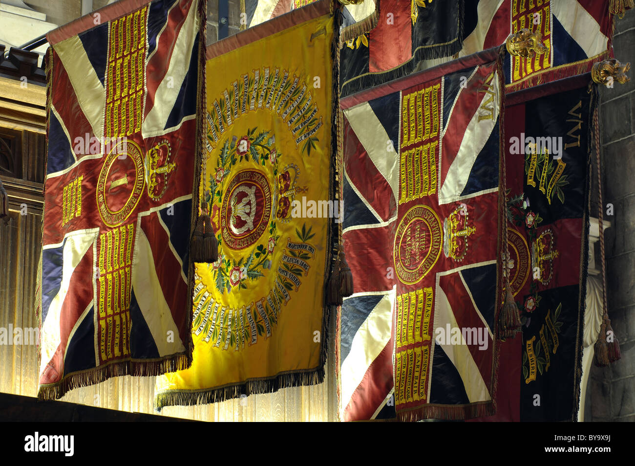 Regimental flags in South Transept of Lichfield Cathedral ...