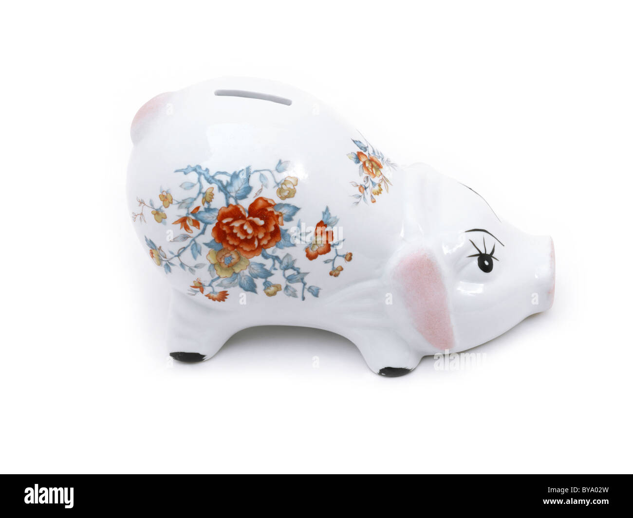 Floral Piggy Bank Stock Photo - Alamy