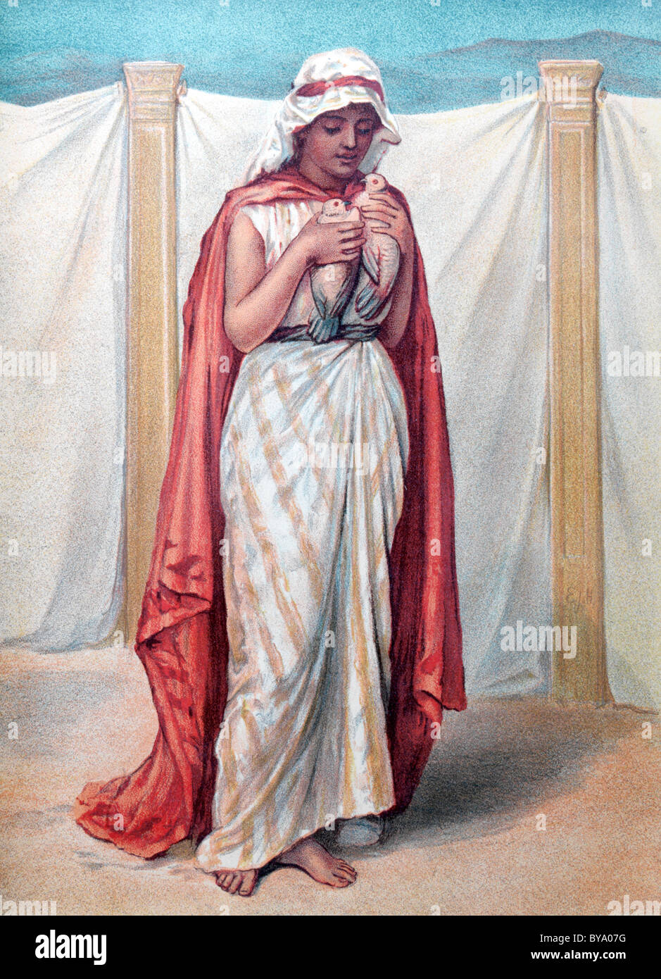 Bible Stories Illustration Showing Offering of Purification priest ...