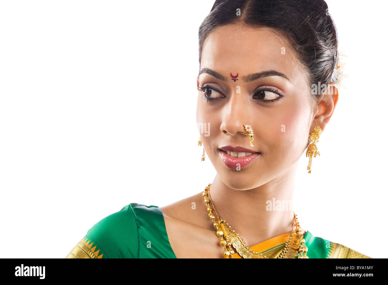 Portrait of a Maharashtrian woman Stock Photo - Alamy