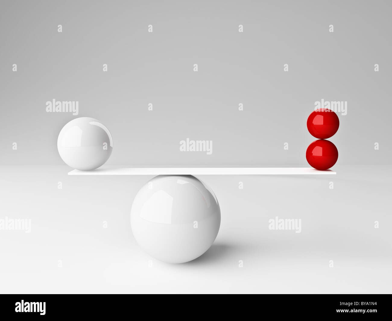 fine 3d rendering of balls in balance Stock Photo - Alamy