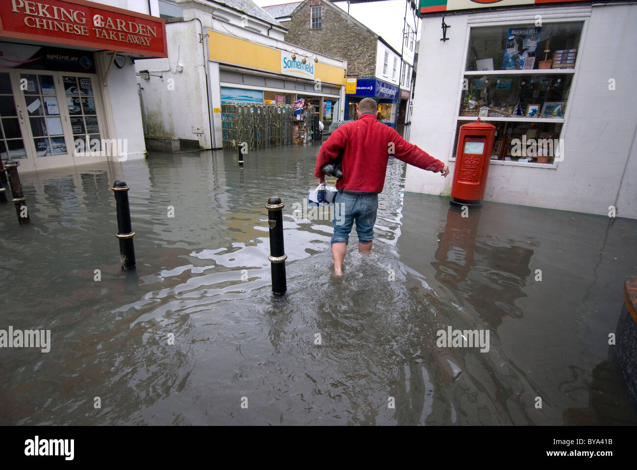 flooding on the south coast of Cornwall, Looe Stock Photo - Alamy