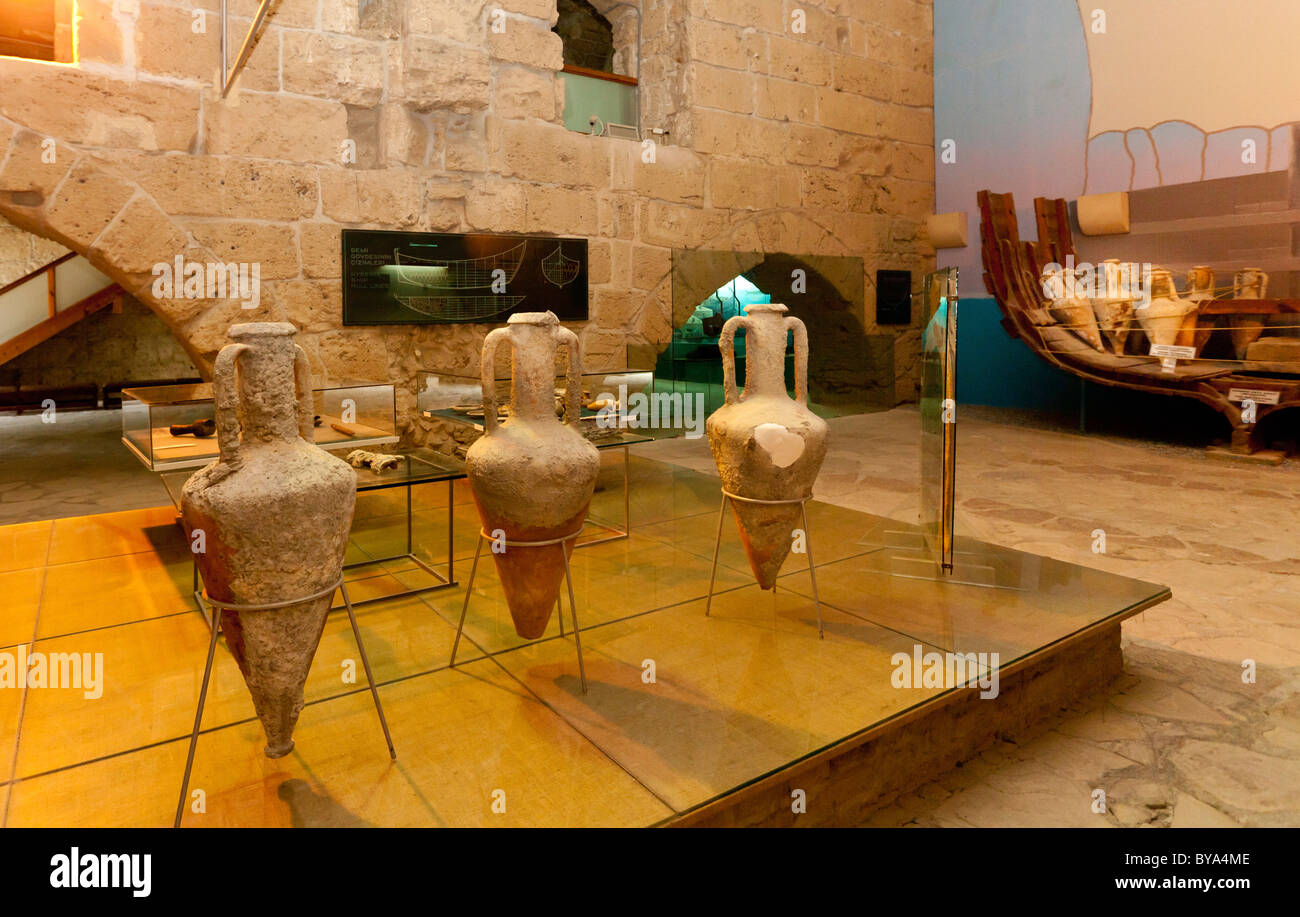 Shipwreck museum, Iron Age shipwreck, the Kyrenia Ship, dated 300 BC ...