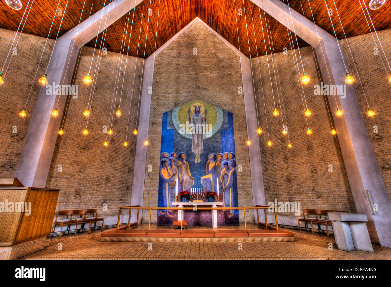 Modern church interior, Denmark, Europa Stock Photo - Alamy