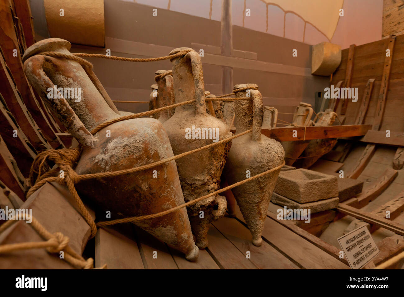 Shipwreck museum, Iron Age shipwreck, the Kyrenia Ship, dated 300 BC ...