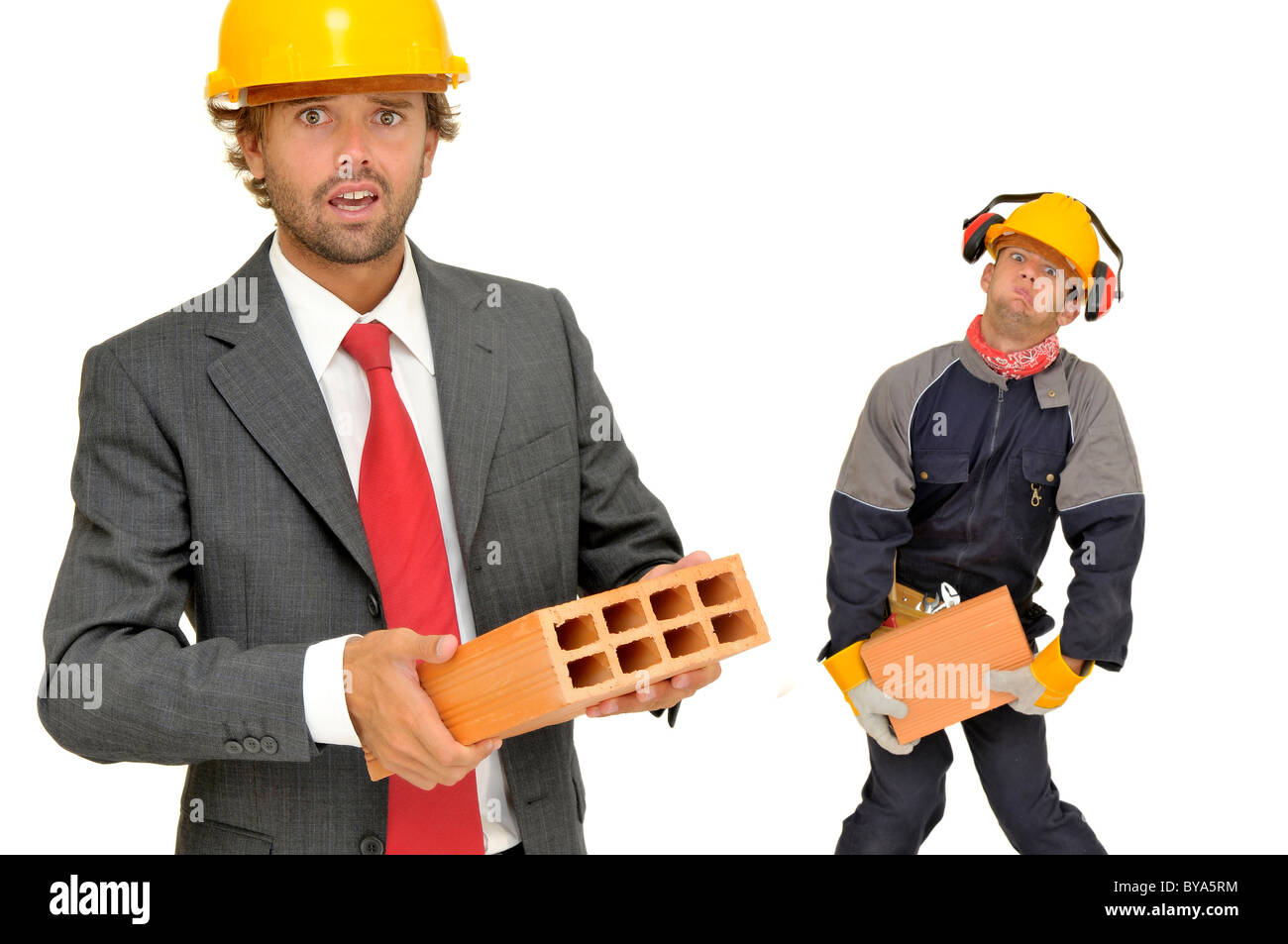 Male engineer in hardhat Cut Out Stock Images & Pictures - Alamy