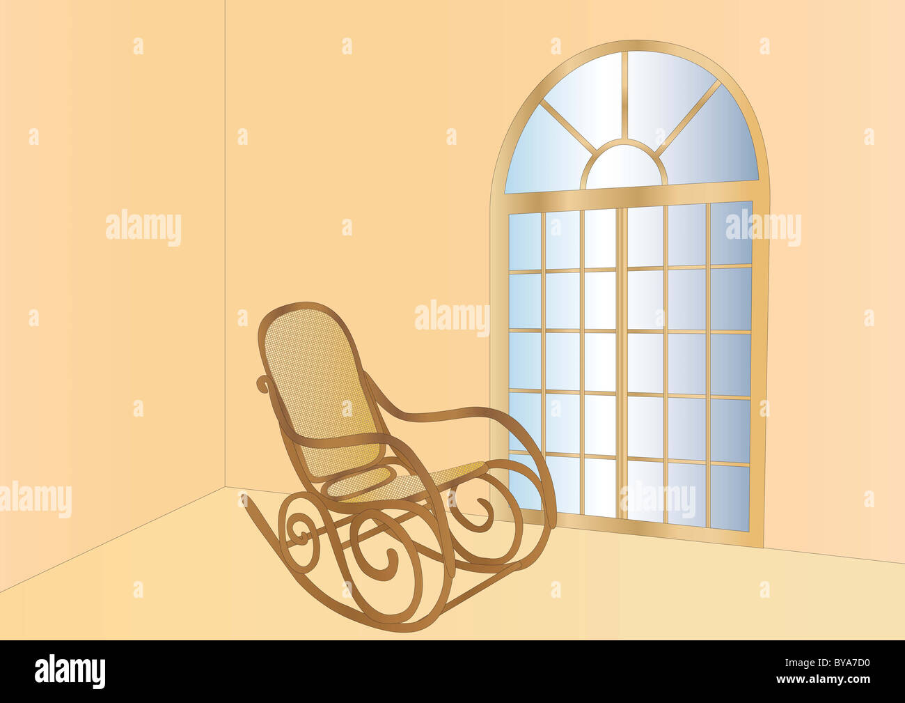 rocking chair and window Stock Photo - Alamy