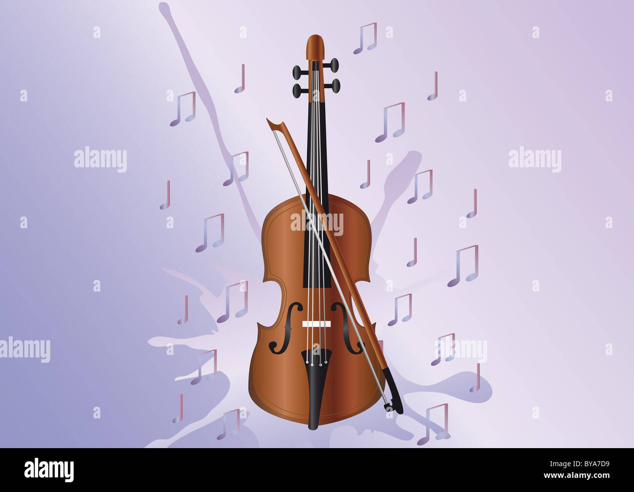 violin and notes Stock Photo - Alamy