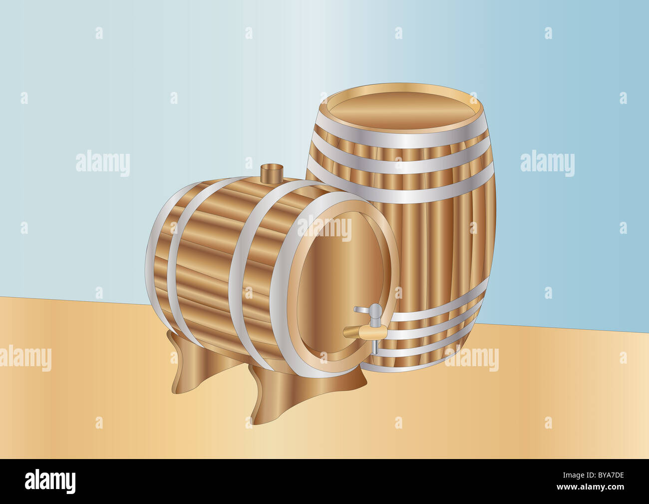 old dark wooden barrels Stock Photo - Alamy