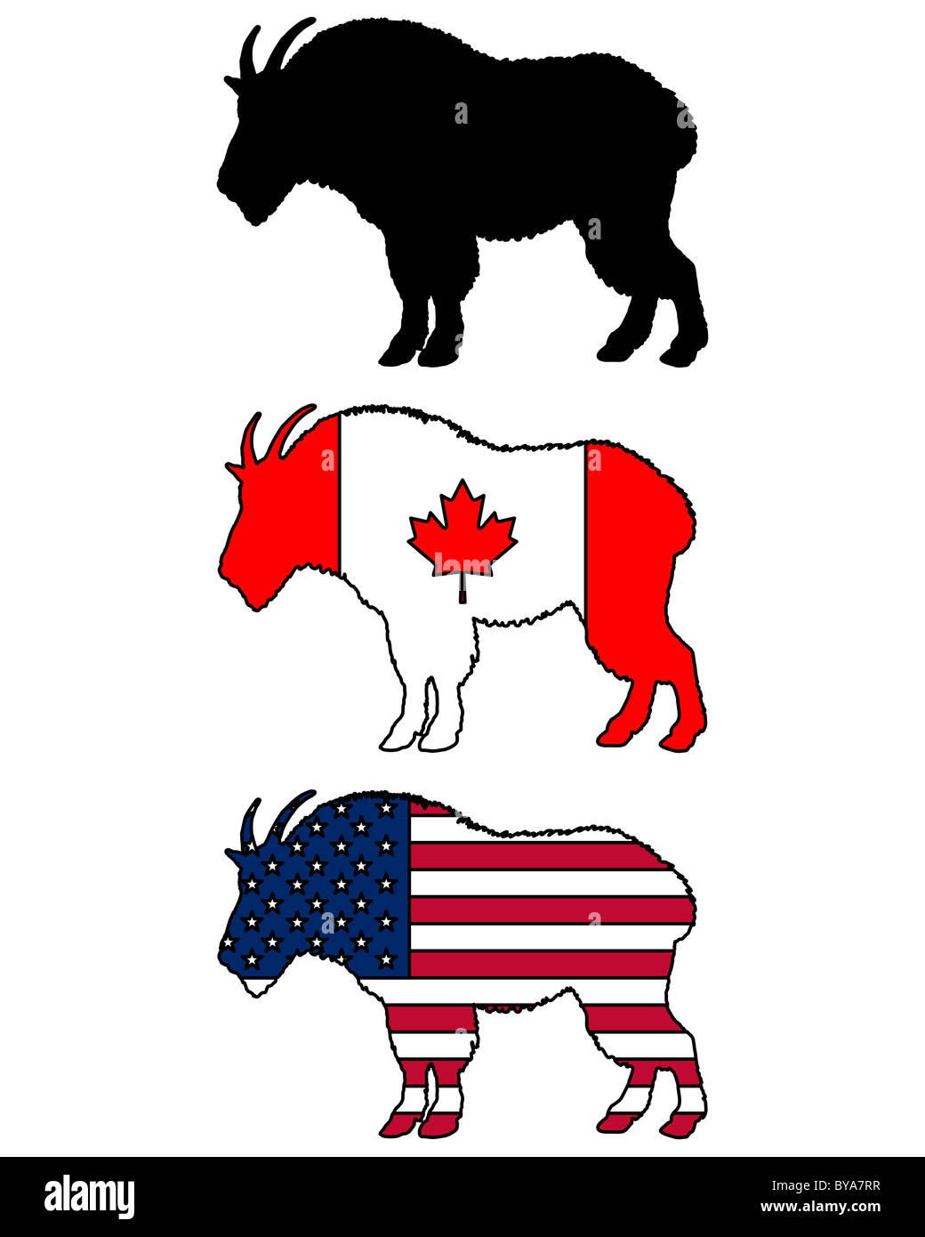 Mountain goat flags Stock Photo - Alamy