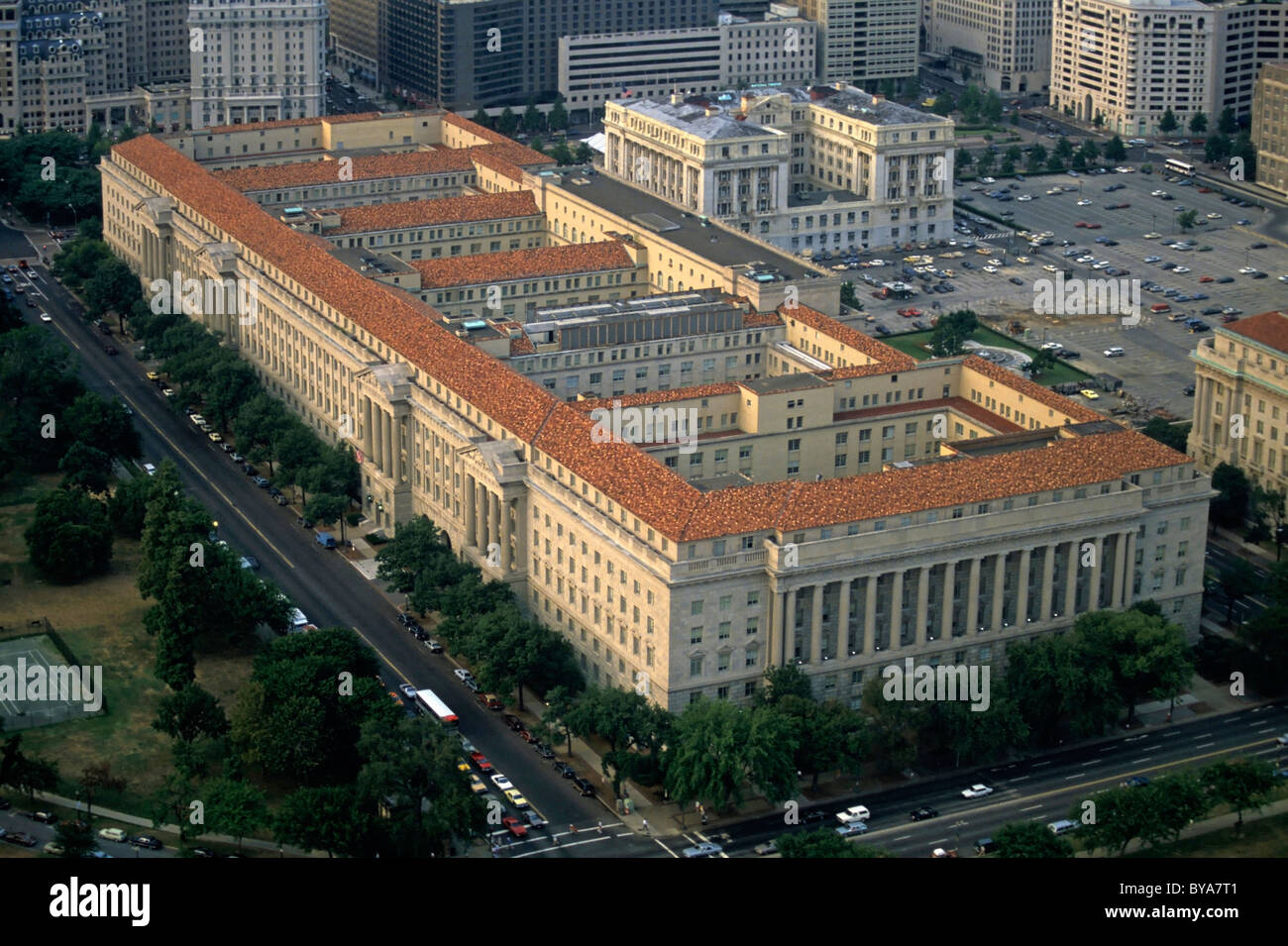 Office buildings of the US government seen from Washington Monument ...