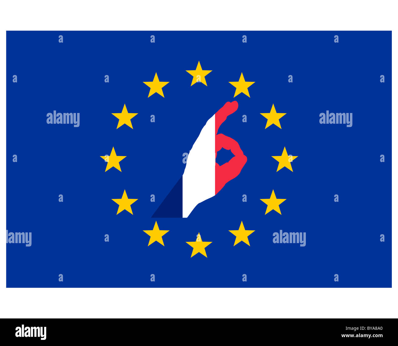 French finger signal in Europe Stock Photo - Alamy