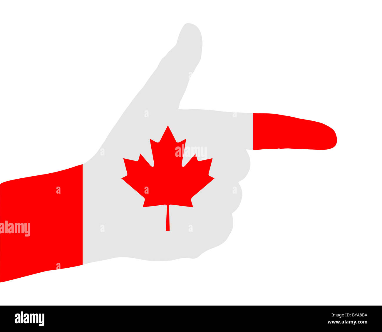 Canadian finger signal Stock Photo - Alamy