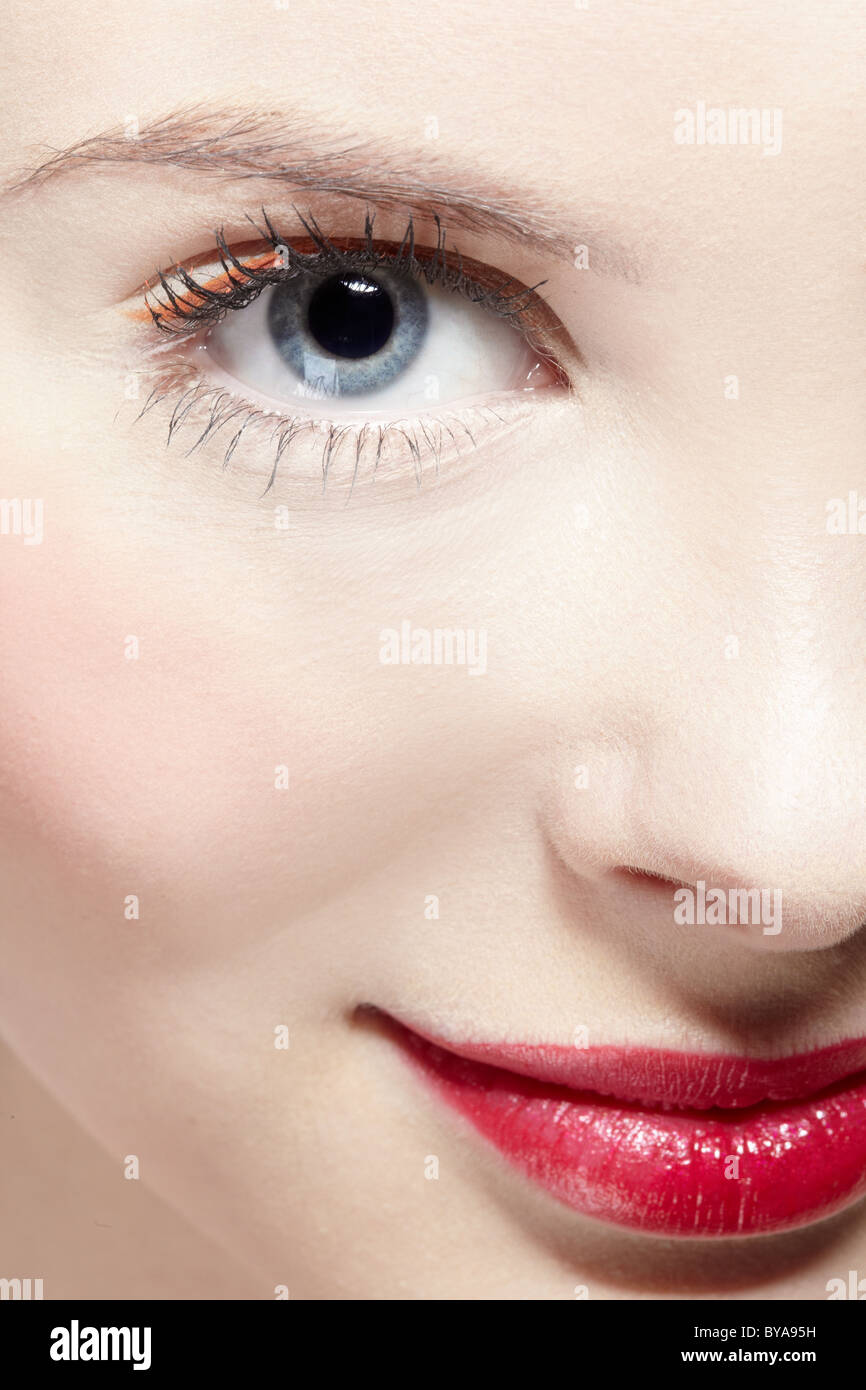 girl's half-face portrait Stock Photo - Alamy