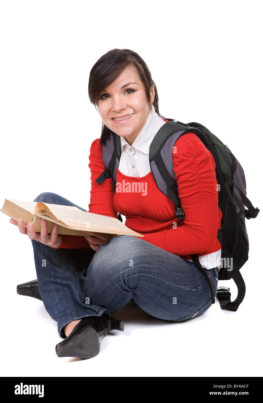 young adult student. over white background Stock Photo - Alamy