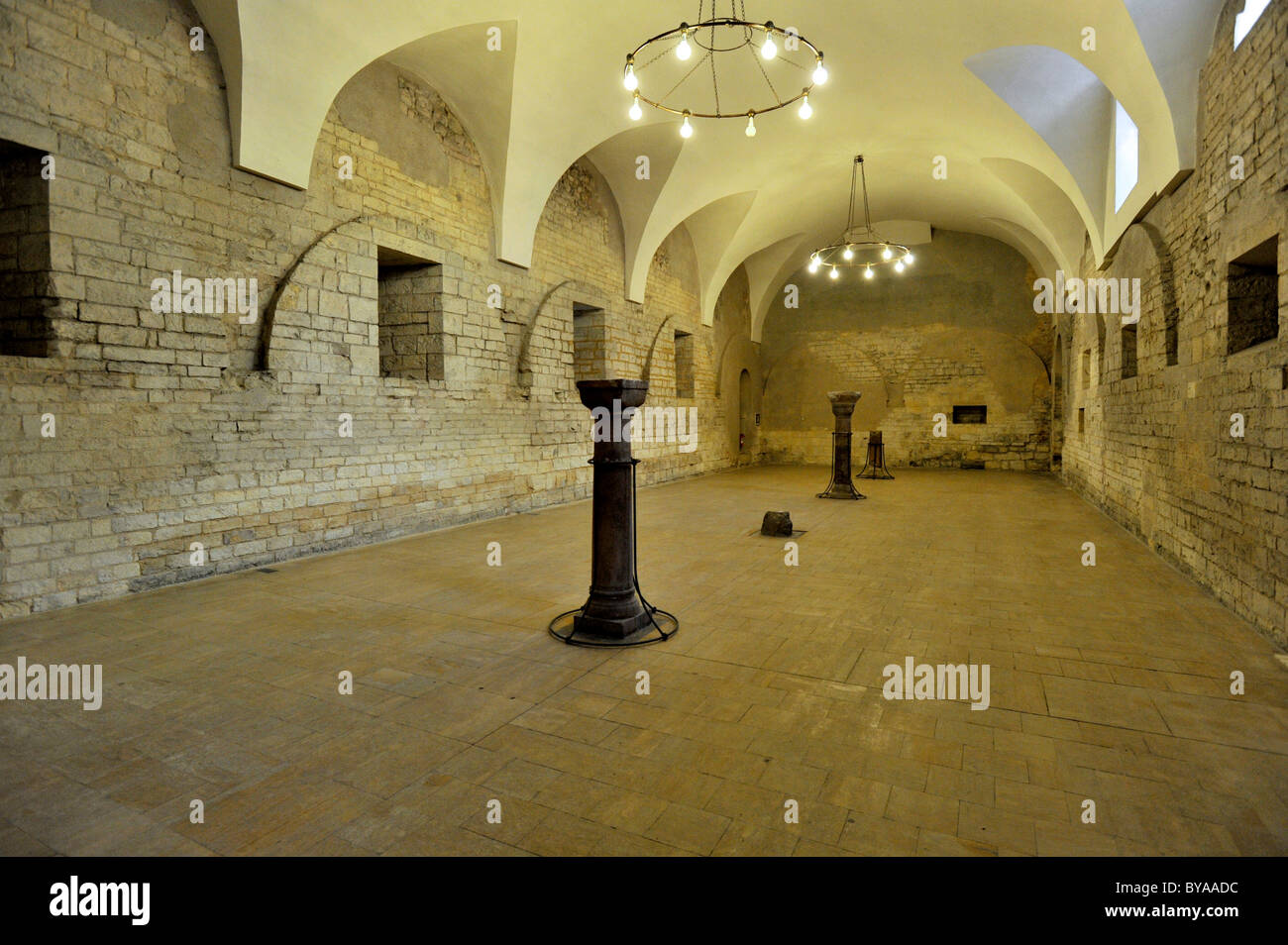Romanesque cellar, Cellarium, Strahov Monastery, Prague, Bohemia, Czech ...