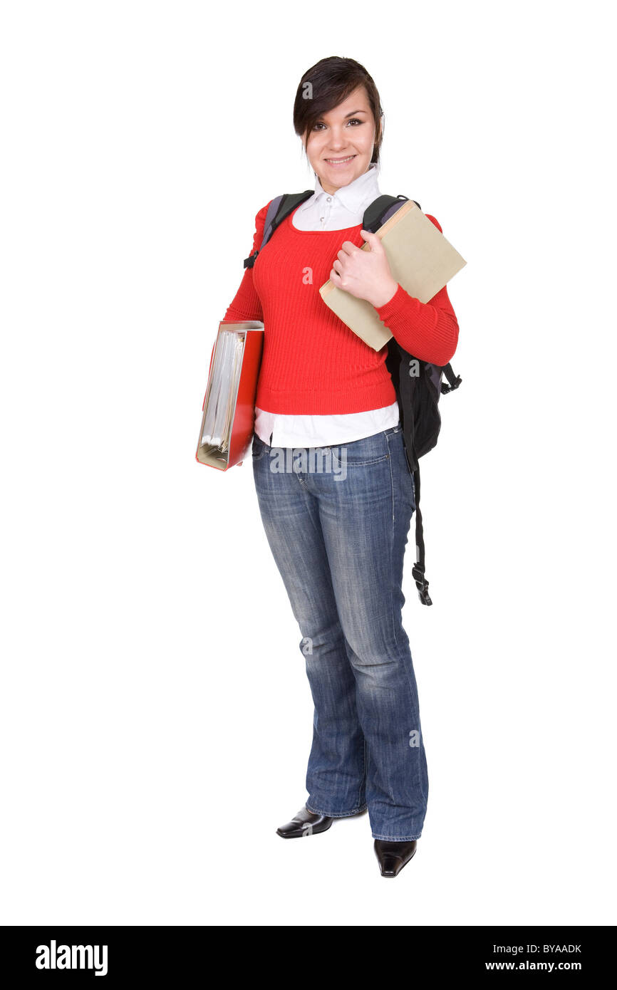 young adult student. over white background Stock Photo - Alamy