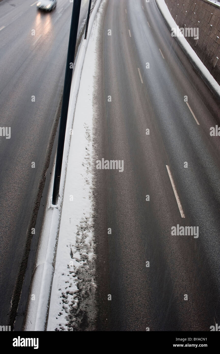 One car on a highway, Sweden Stock Photo - Alamy